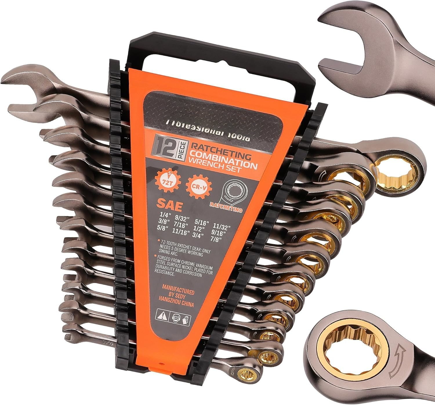 12- Ratcheting Wrench Set | 1/4" to 7/8" | Ratchet Combination Wrenches ...