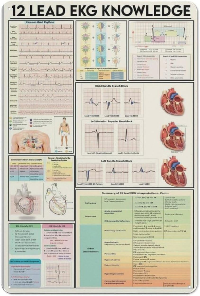 12 Read Ekg Knowledge Metal Signs Vintage Office Decor Doctor Science ...