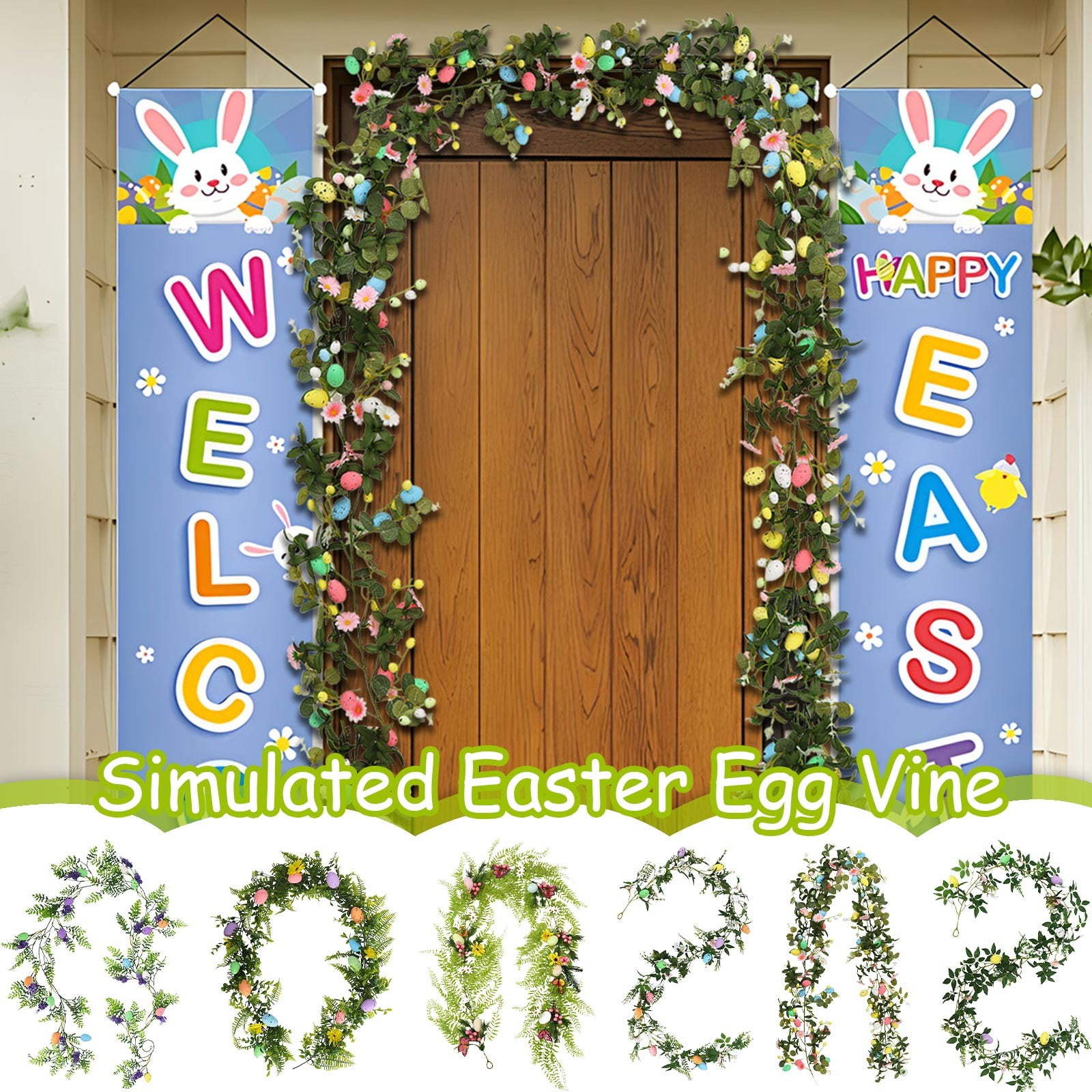 12 Inch Real Touch PE Christmas Garland Non-Lit Soft Green Unlit ...