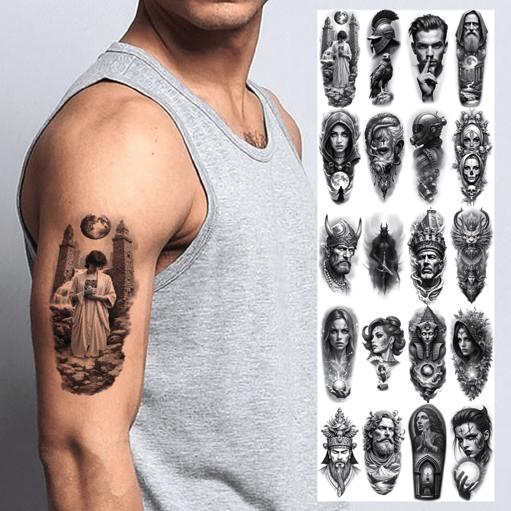12 Realistic Temporary Tattoos, Waterproof Long Lasting Body Stickers ...