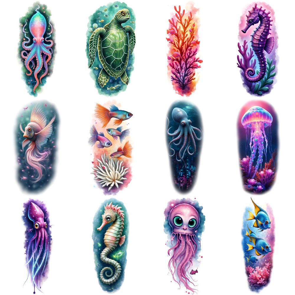 12 Realistic Temporary Tattoos, Waterproof Long Lasting Body Stickers ...