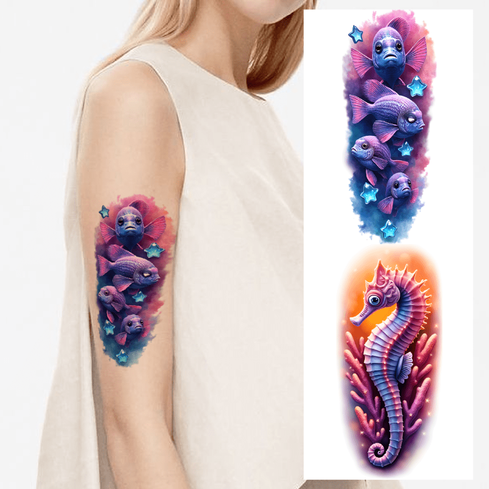 12 Realistic Temporary Tattoos Waterproof Long Lasting Body Stickers ...