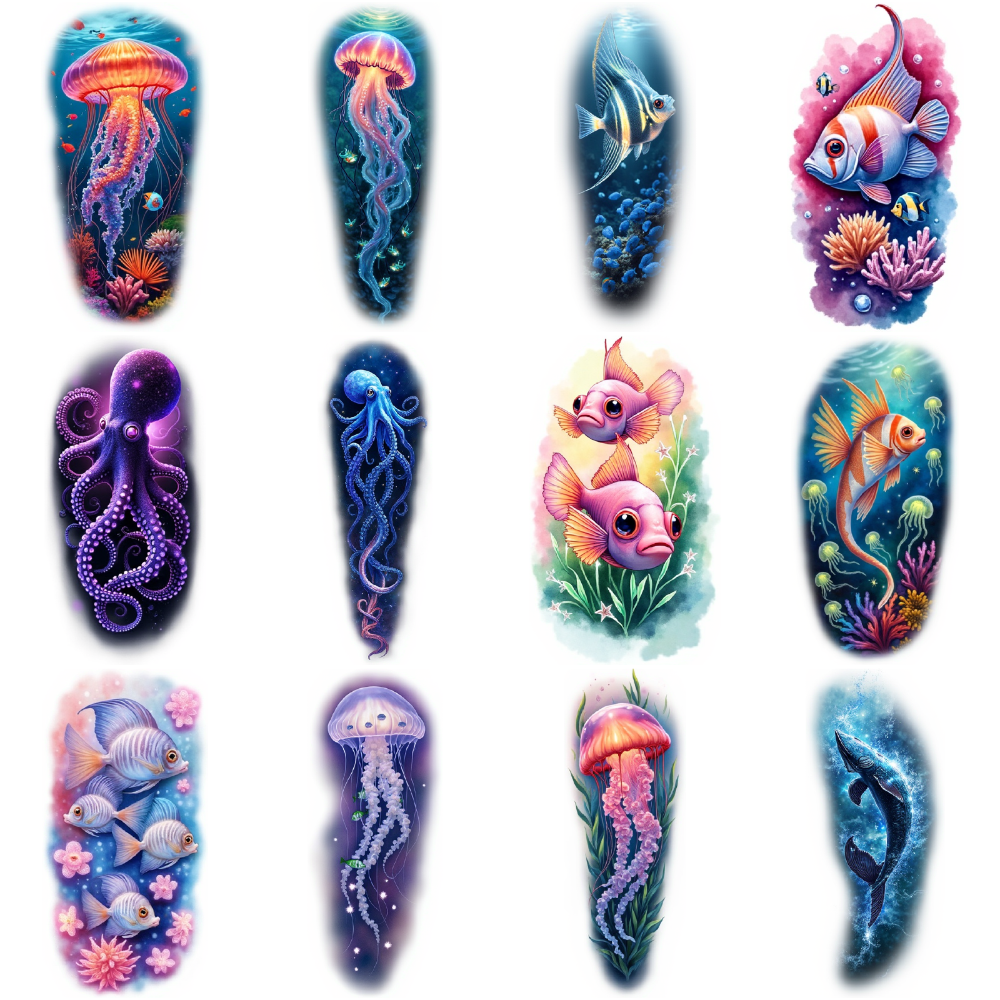 12 Realistic Temporary Tattoos Waterproof Long Lasting Body Stickers ...