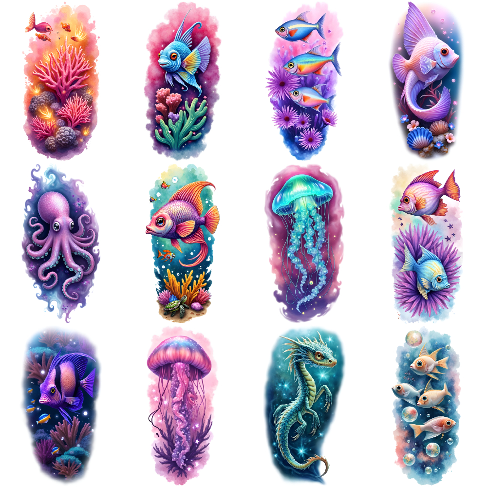 12 Realistic Temporary Tattoos Waterproof Long Lasting Body Stickers ...