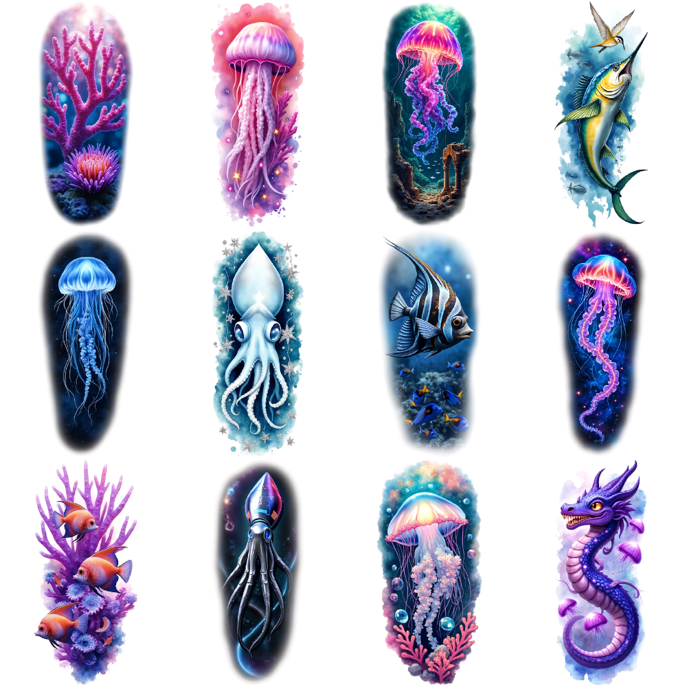 12 Realistic Temporary Tattoos Waterproof Long Lasting Body Stickers ...