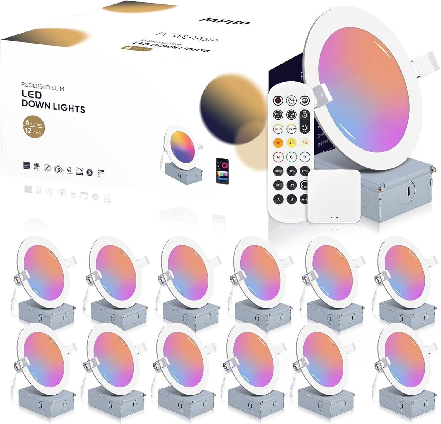 12 Recessed Lighting 6 Inch, -Thin Recessed Lighting 12W 1200LM ...