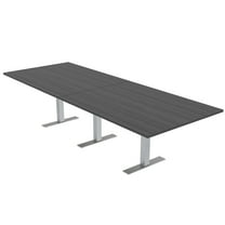 14 Person Arc Rectangle Modular Conference Table w/Electric T-Bases ...