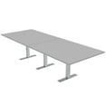 12' Rectangular Modular Conference Table Metal T-Bases Power And Data ...