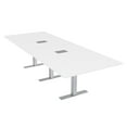 12' Rectangular Modular Conference Table Metal T-Bases Power And Data ...