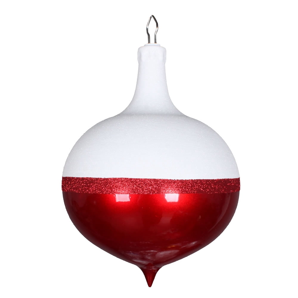 12" Red Candy/White Glitter Drop Orn - Walmart.com