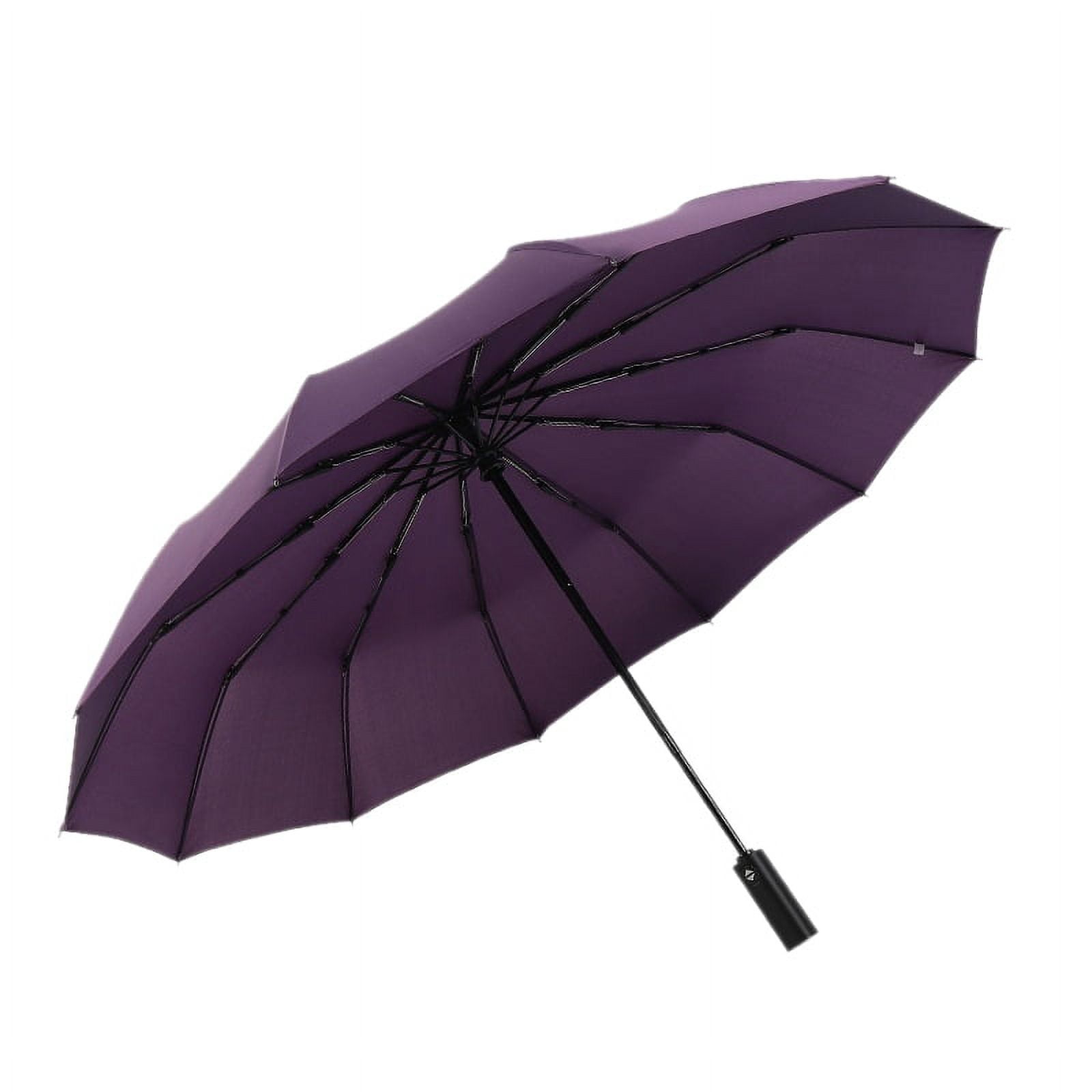 12 Ribs Handheld Folding Umbrella Windproof Compact Travel,Auto Open ...