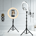 12" Ring Light with 63" Adjustable Tripod 10 Brightness Levels USB ...
