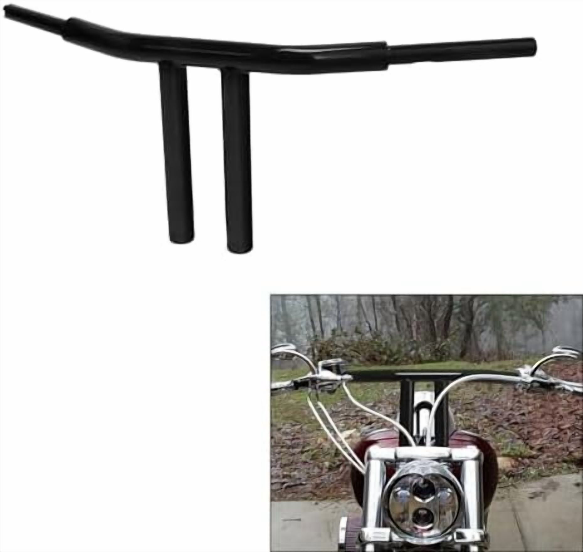 12" Rise T-Bar 1.5" Fat Handlebar Fit For Harley Softail Fat Bob Fat ...