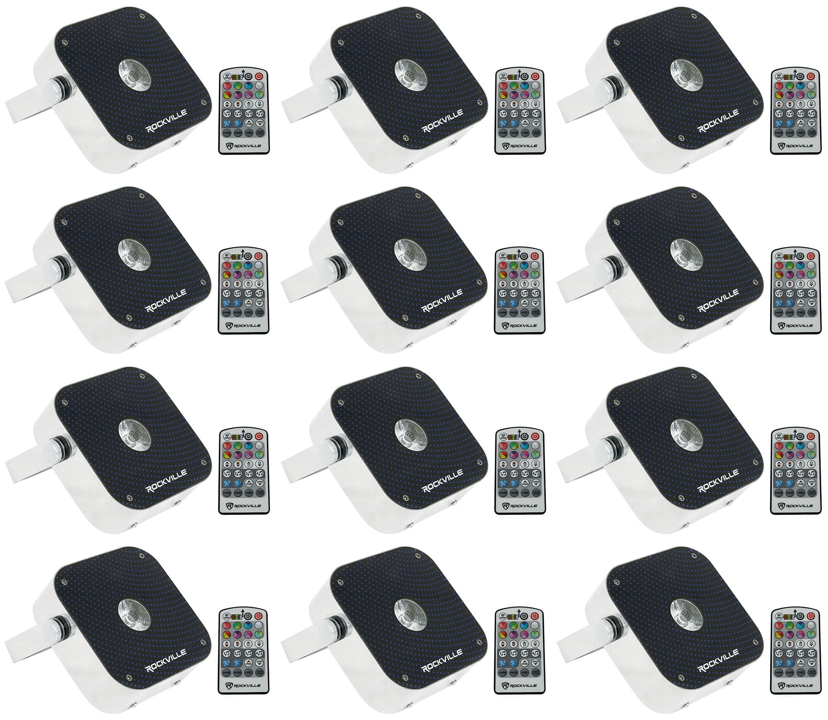 12) Rockville Mini RF1 V2 RGBWA+UV DMX DJ/Party LED Wash Lights+4-Ch RF Remote - Walmart.com