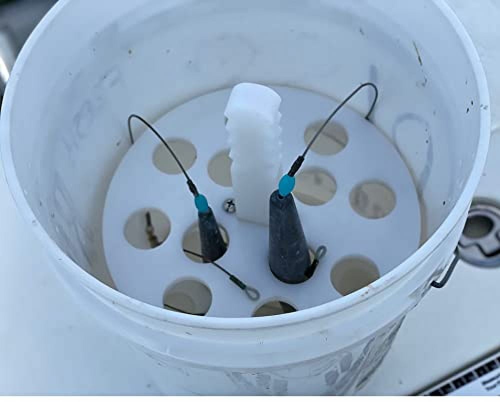 12 Rod Holder 5 Gallon Bucket Separator Deep Dropping / Trolling Weight ...