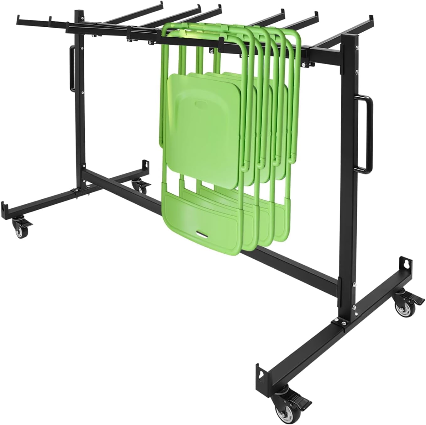 12 Rods Folding Table Cart with Universal Wheels, Q235 Steel Table ...