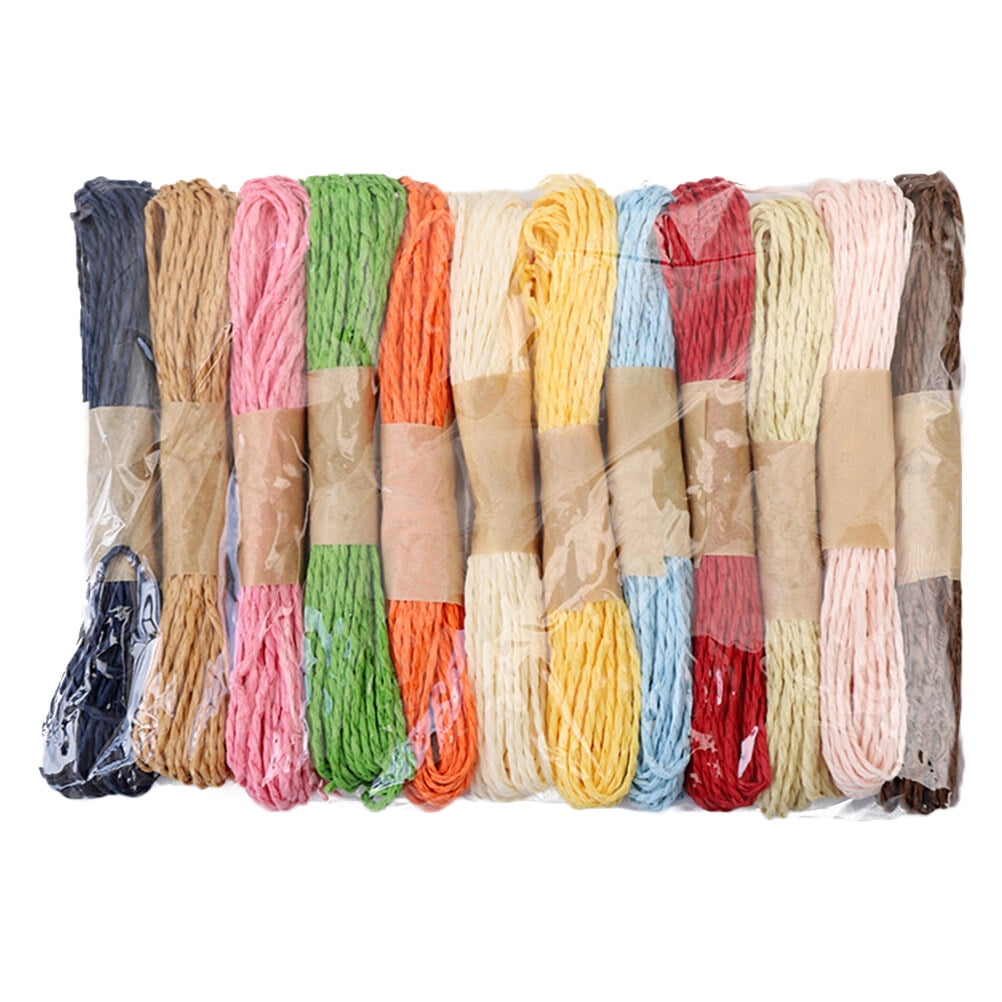 12 Roll 10M Paper Rope DIY Colorful Twisted Craft String Strap Favor ...