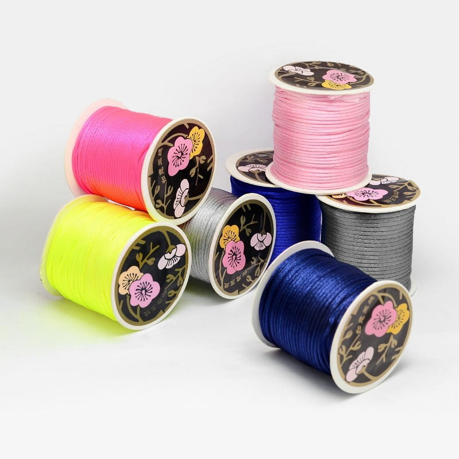 12 Roll Nylon Thread Rattail Satin Cord Mixed Color 1mm 87.48 yards(80m ...
