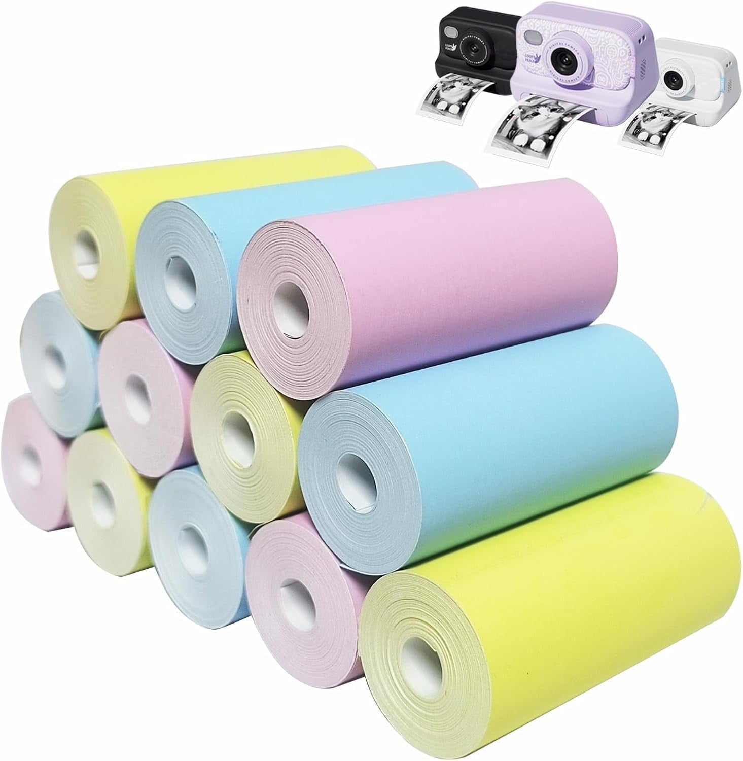 12 Roll Printer Paper for Kids Instant Print Camera, HD Printing ...
