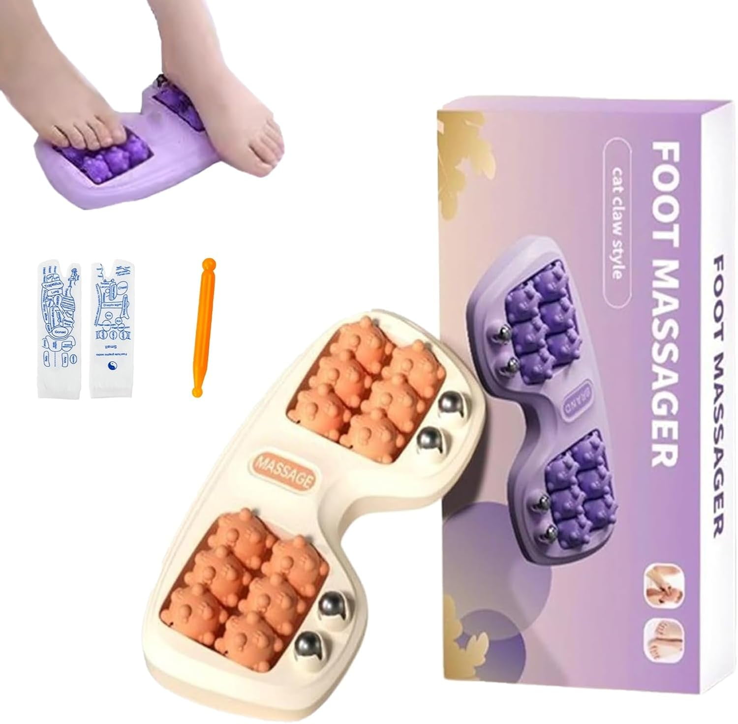 12 Roller Foot Massager, Portable Dual Relief Roller Pro for Feet ...