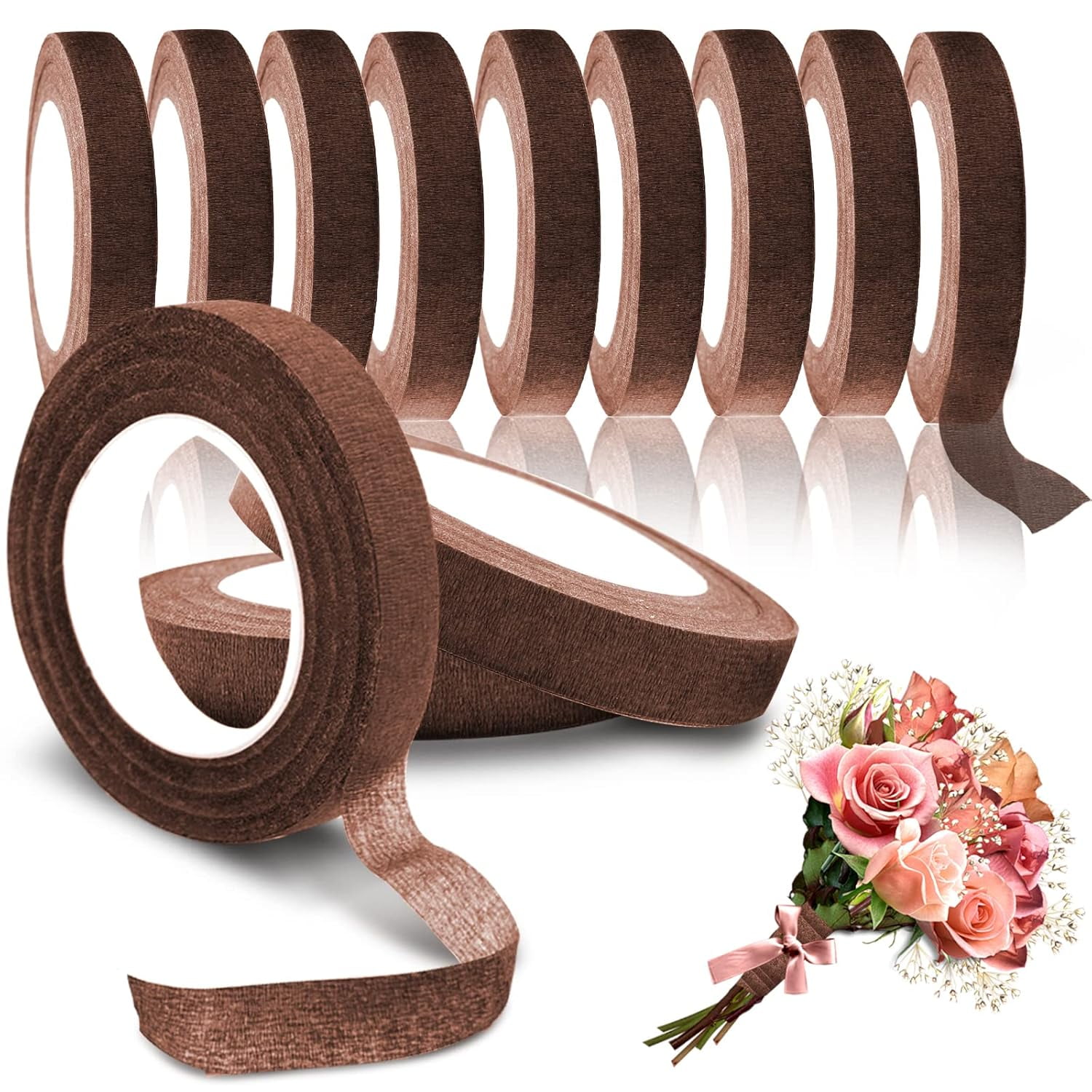 12 Rolls 0.5Inch 30 Yard Floral Tapes for Bouquet Stem Wrapping, Floral ...