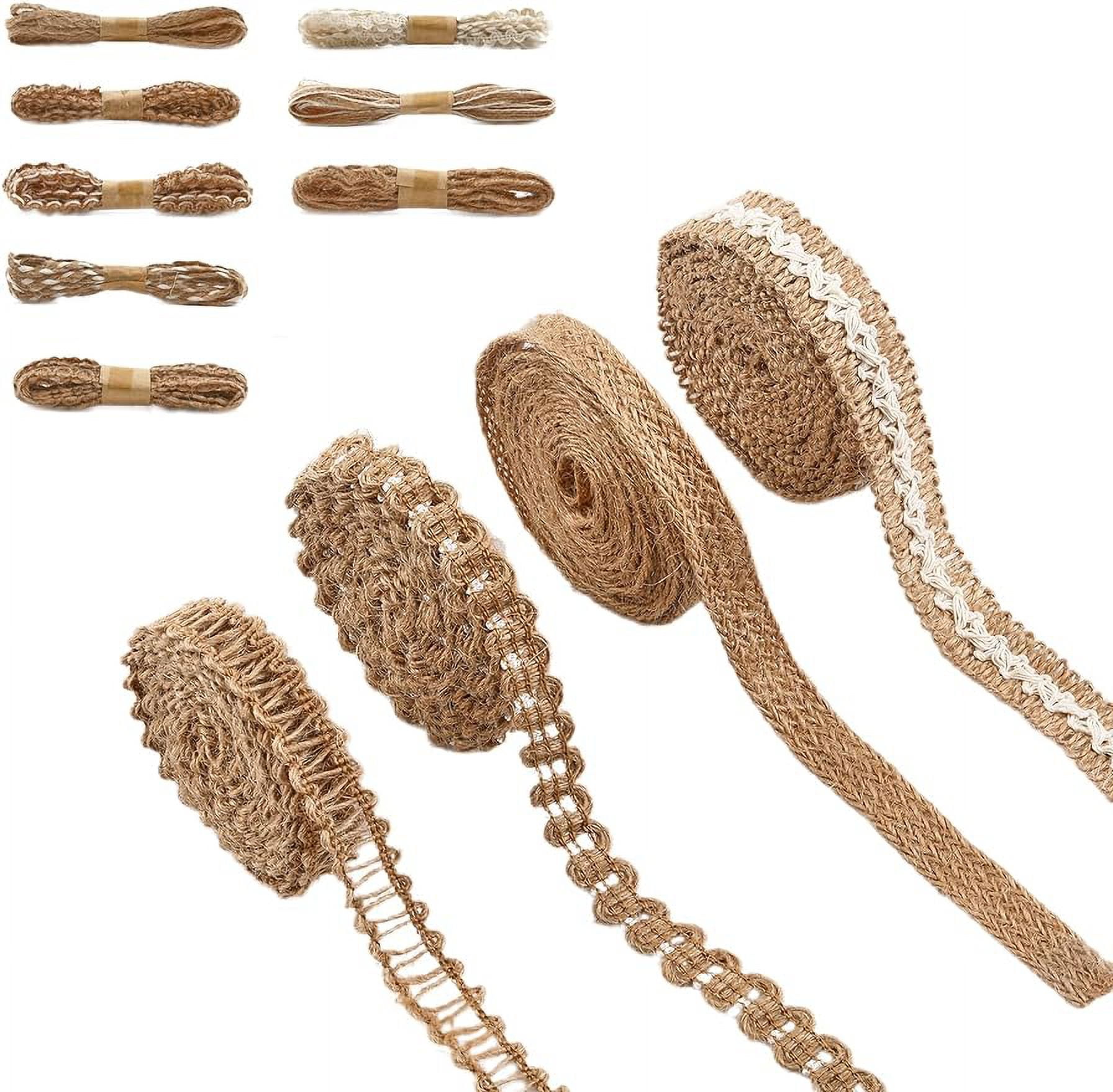 12 Rolls 12 Styles Burlap Ribbon Hemp Ribbon Jute Ribbon Natural ...