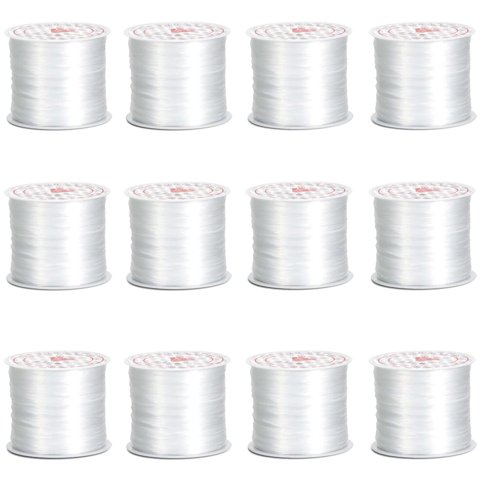 12 Rolls 1mm Elastic String For Bracelets White 1968Ft Stretchy Cords ...