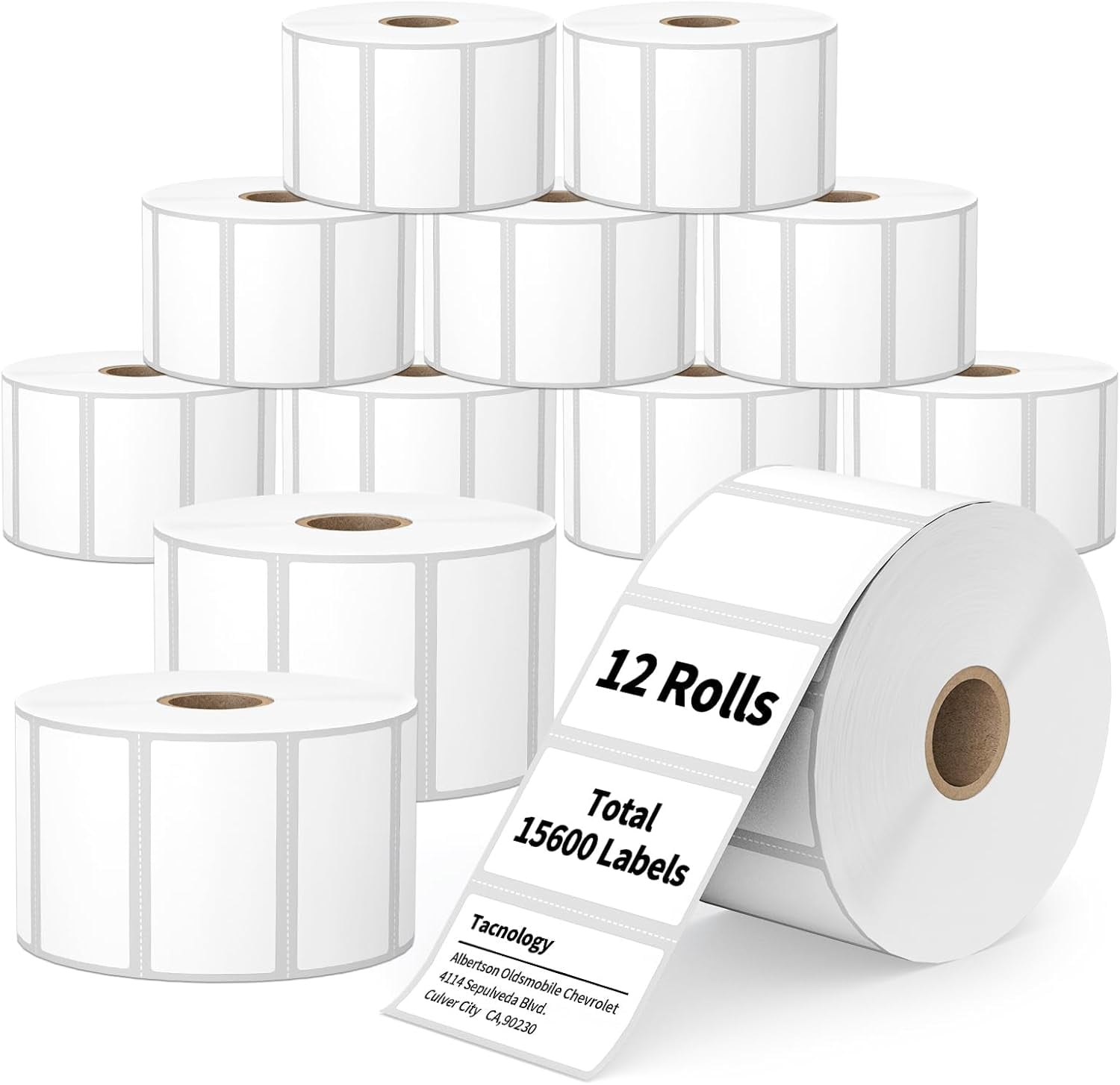 12 Rolls 2" X 1" Direct Thermal Labels - Perforated Barcode Replacement ...