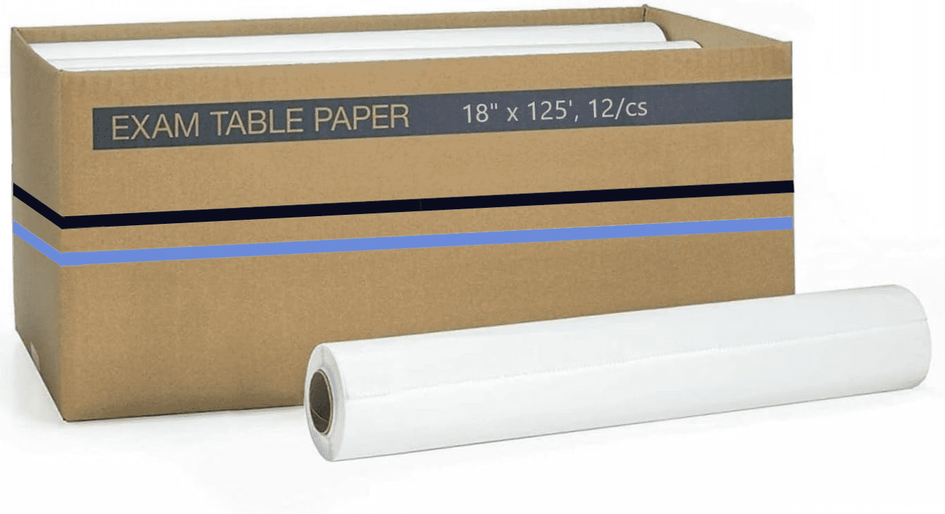 12/Rolls 21" x 125' Medical Exam Table Paper Crepe, White Large Barrier ...