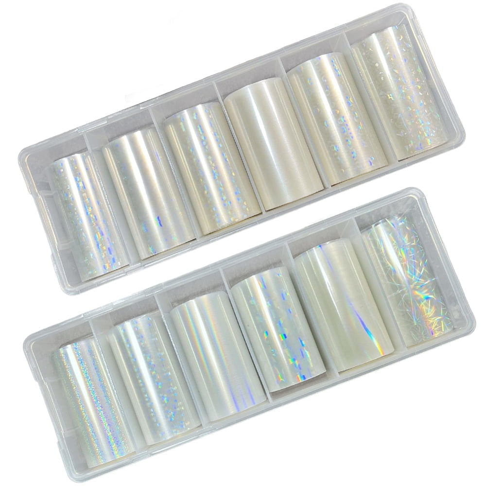 12 Rolls 30.98 x 1.57 Inch Nail Art Foil Transfer Rolls Nail Foil Paper ...