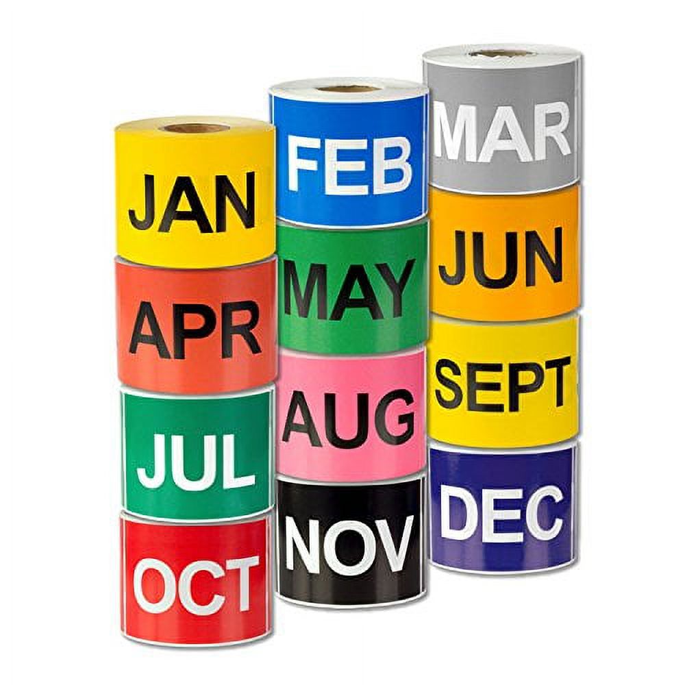 [12 Rolls - 3600 Labels - 3 x 2 inch] Large Rectangular, 12 Months of ...