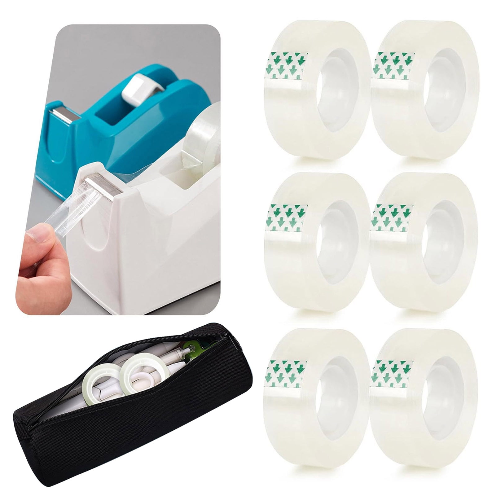 12 Rolls Adhesive Tapes Good Stickiness Transparent 1.8cm Gift Wrapping ...