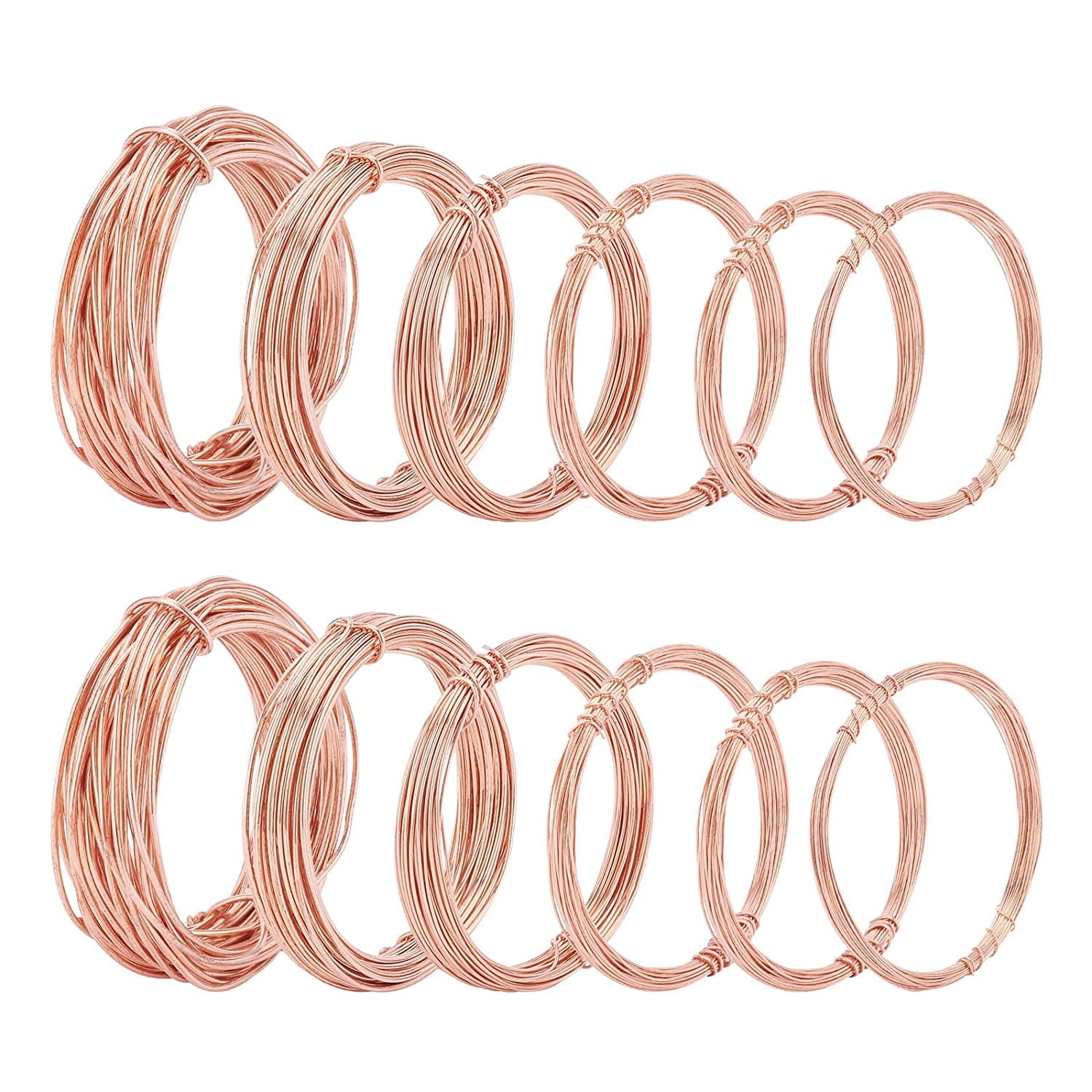 12 Rolls Assorted Dead Soft Copper Wire 18/20/22/24/26/28 Gauge Round ...