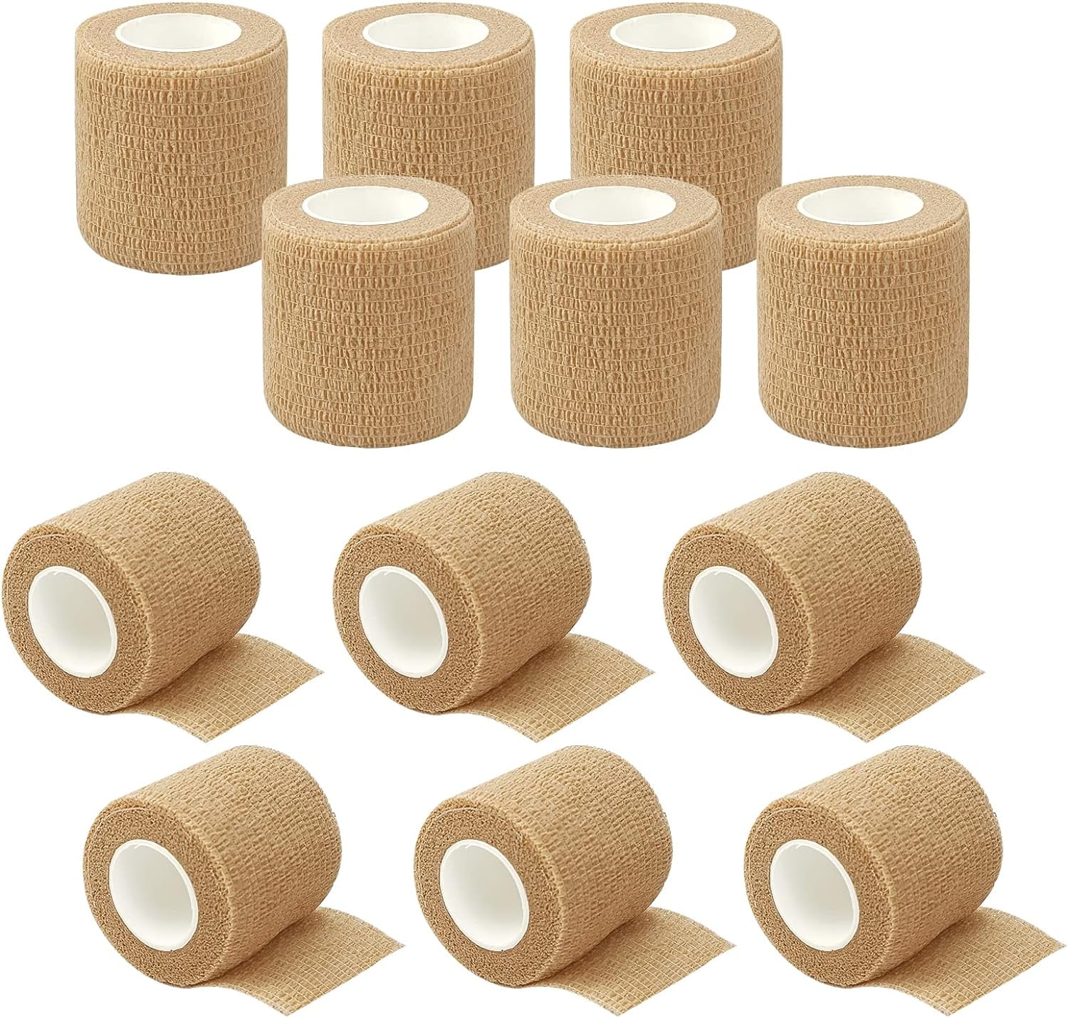 12 Rolls Athletic Pre Wrap Tape,2 Inch x 5 Yards Self Adhesive Bandage ...