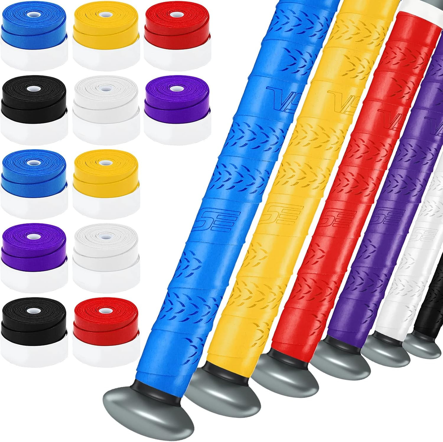 12 Rolls Bat Grip Tape Comfortable and Soft Bat Tape Full Adhesive ...
