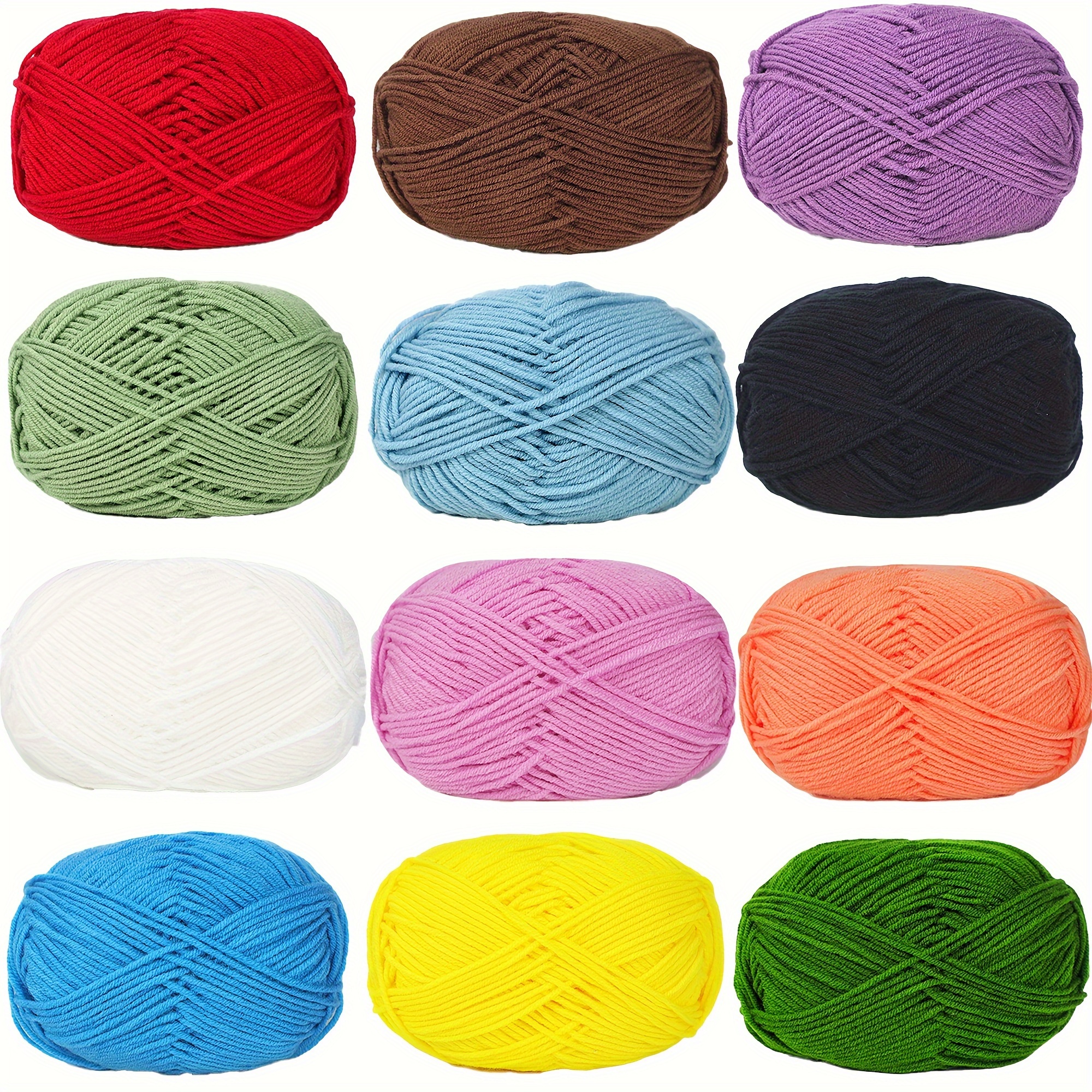 12 Rolls C Skeins Assorted Soft Yarn For Crocheting 1308 Yards ...