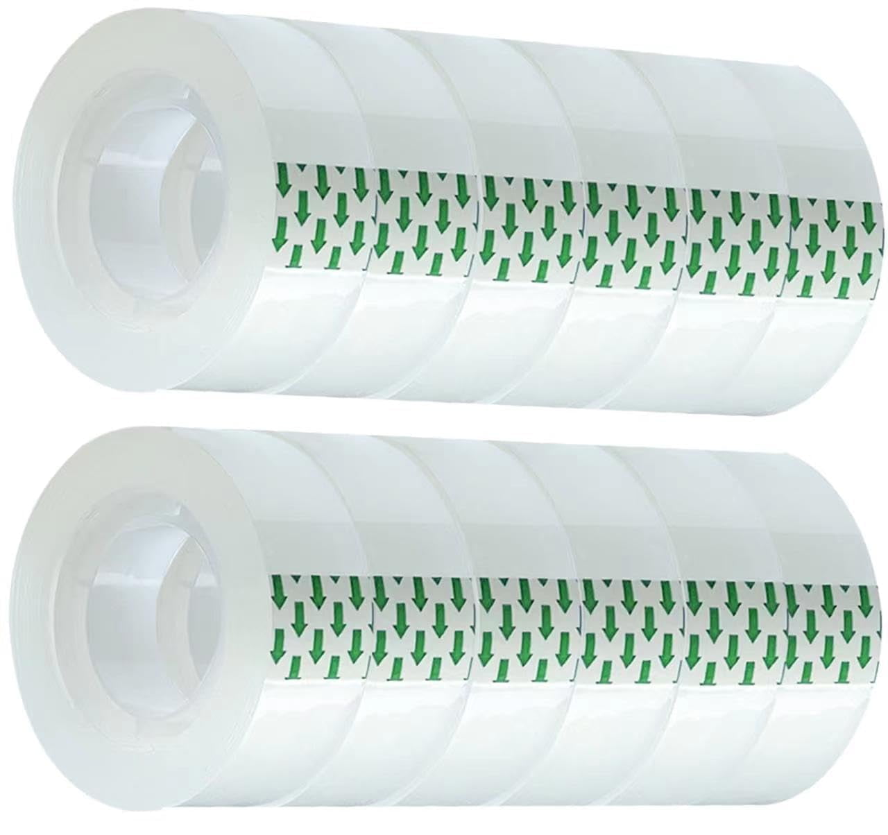 12 Rolls Clear Tape Refill - Tear by Hand, Transparent Tape Rolls for ...