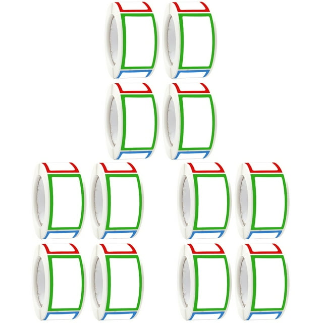 12 Rolls Color Blank Stickers Name Tags Colored Mason Jars Labels for ...