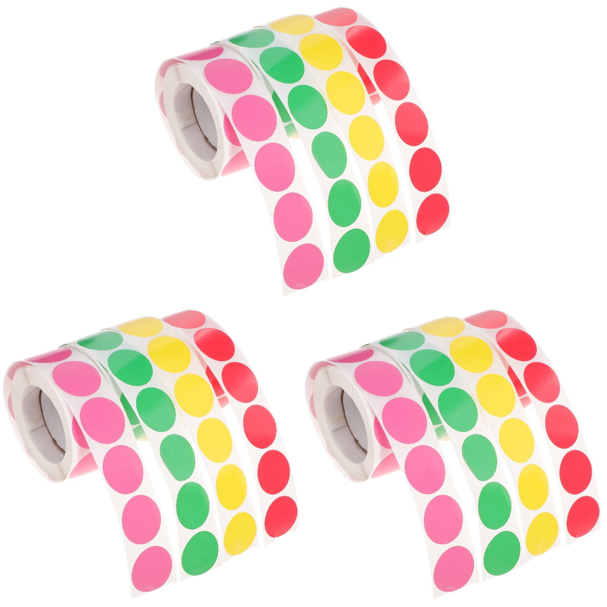WYN 12 Rolls Colorful Coding Label Stickers Adhesive Dot Stickers Solid ...