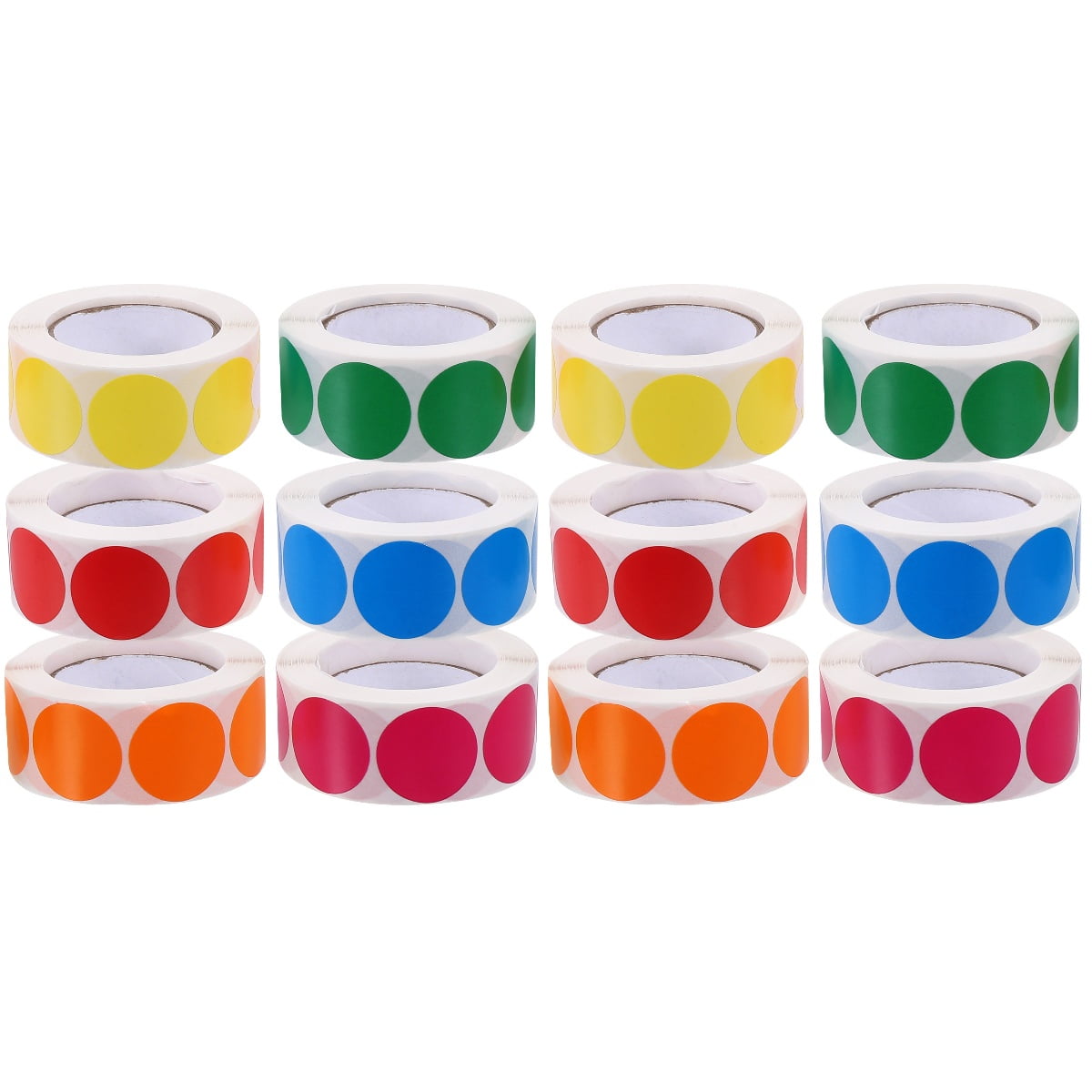 FENGGUIQU Colored Dot Stickers 12 Rolls for File Organization Craft ...