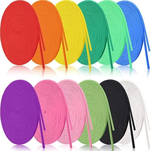 12 Rolls Colorful Elastic Cord - Heavy Duty Stretch Knitted Flat Band ...