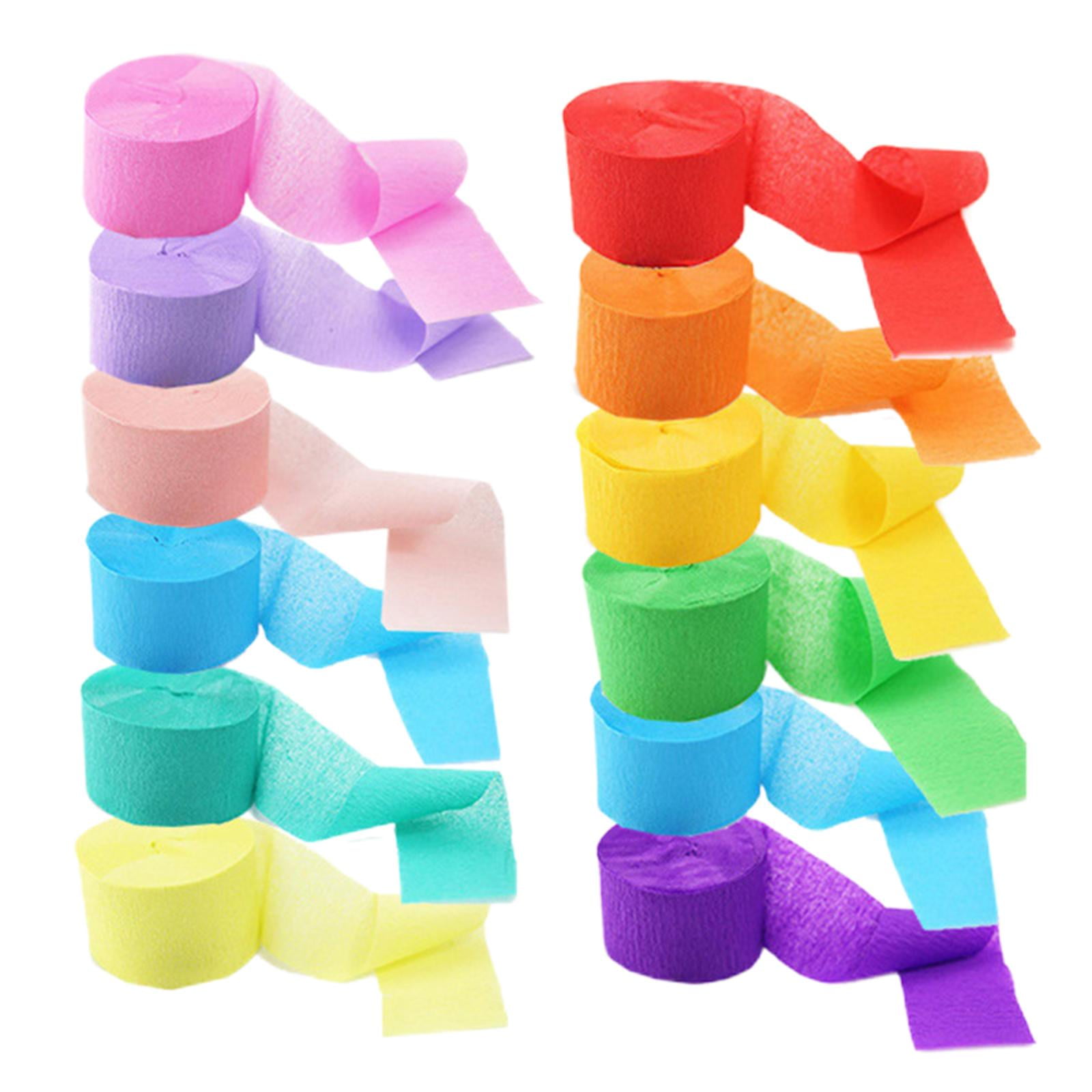 12 Rolls Crepe Paper Streamers DIY Multicolor for Party Curtain ...