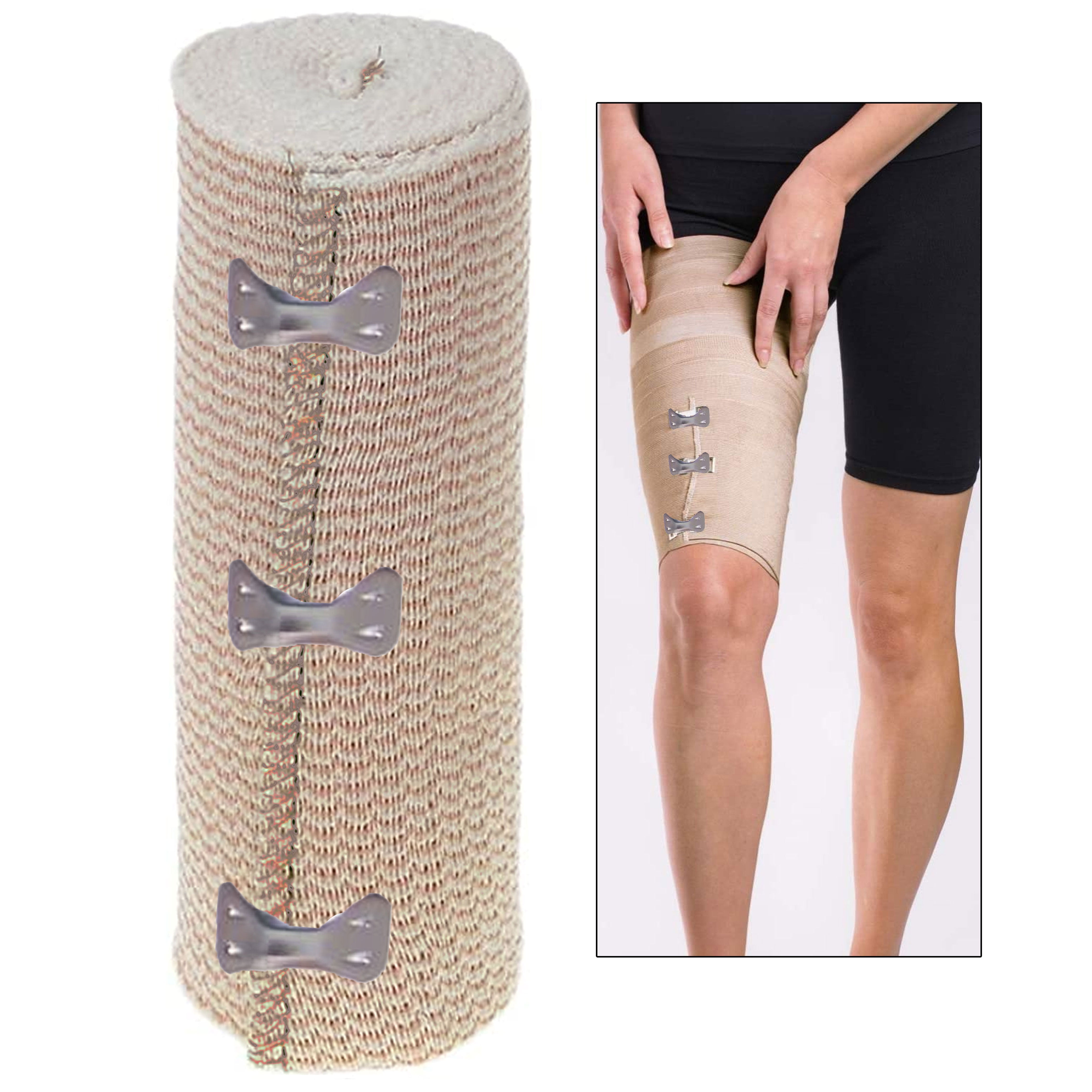 12 Rolls Elastic Bandages 6" Clip Body Wrap Thigh Calf Flexible Large ...