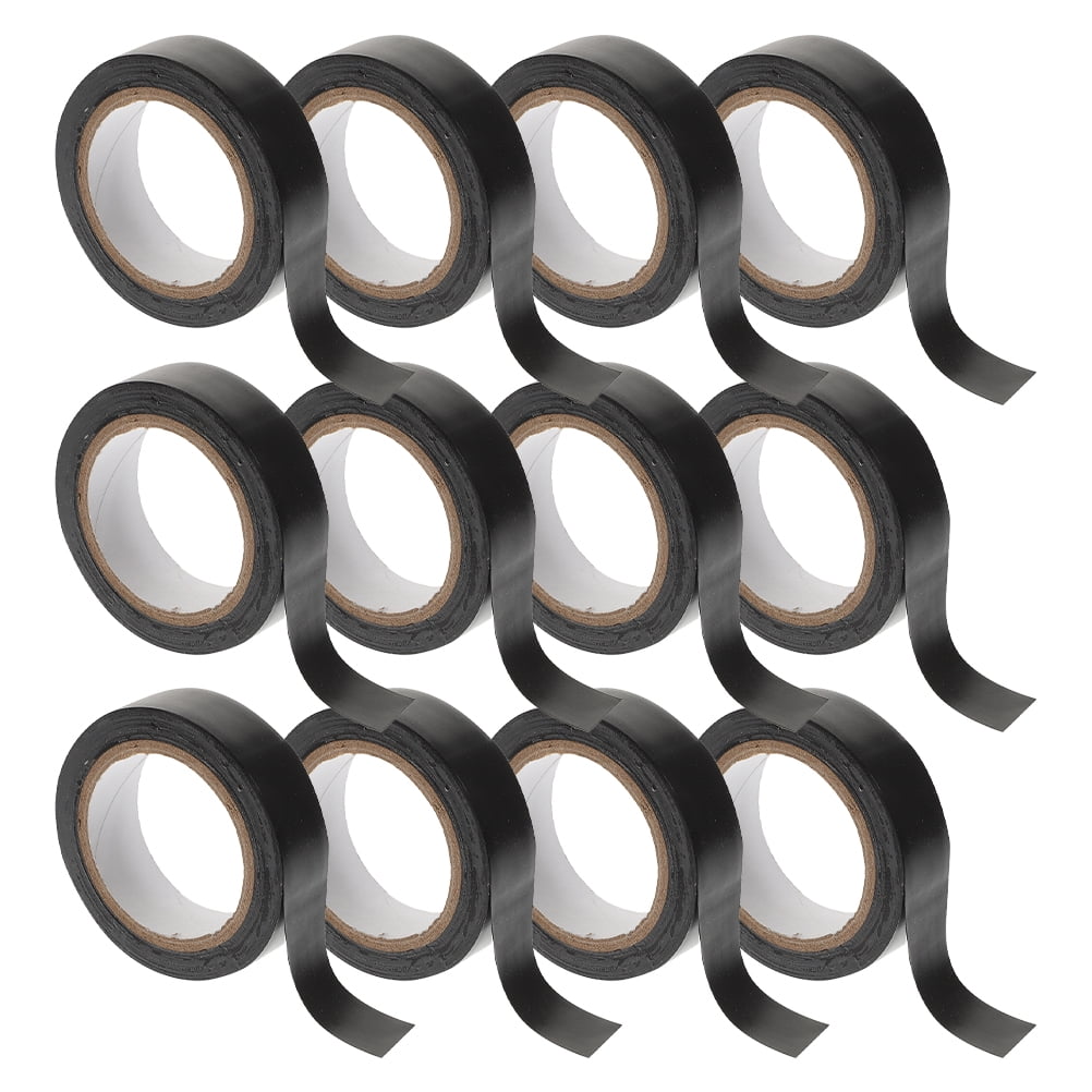 12 Rolls Black Electrical Insulation Tape, Strong Adhesive Liquid ...
