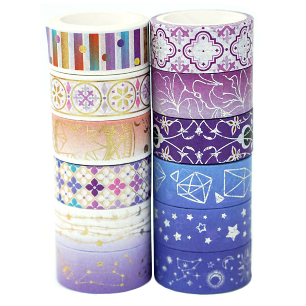 12 Rolls Handbook Stickers Diary Tape Decor Notebooks Purple - Walmart.com