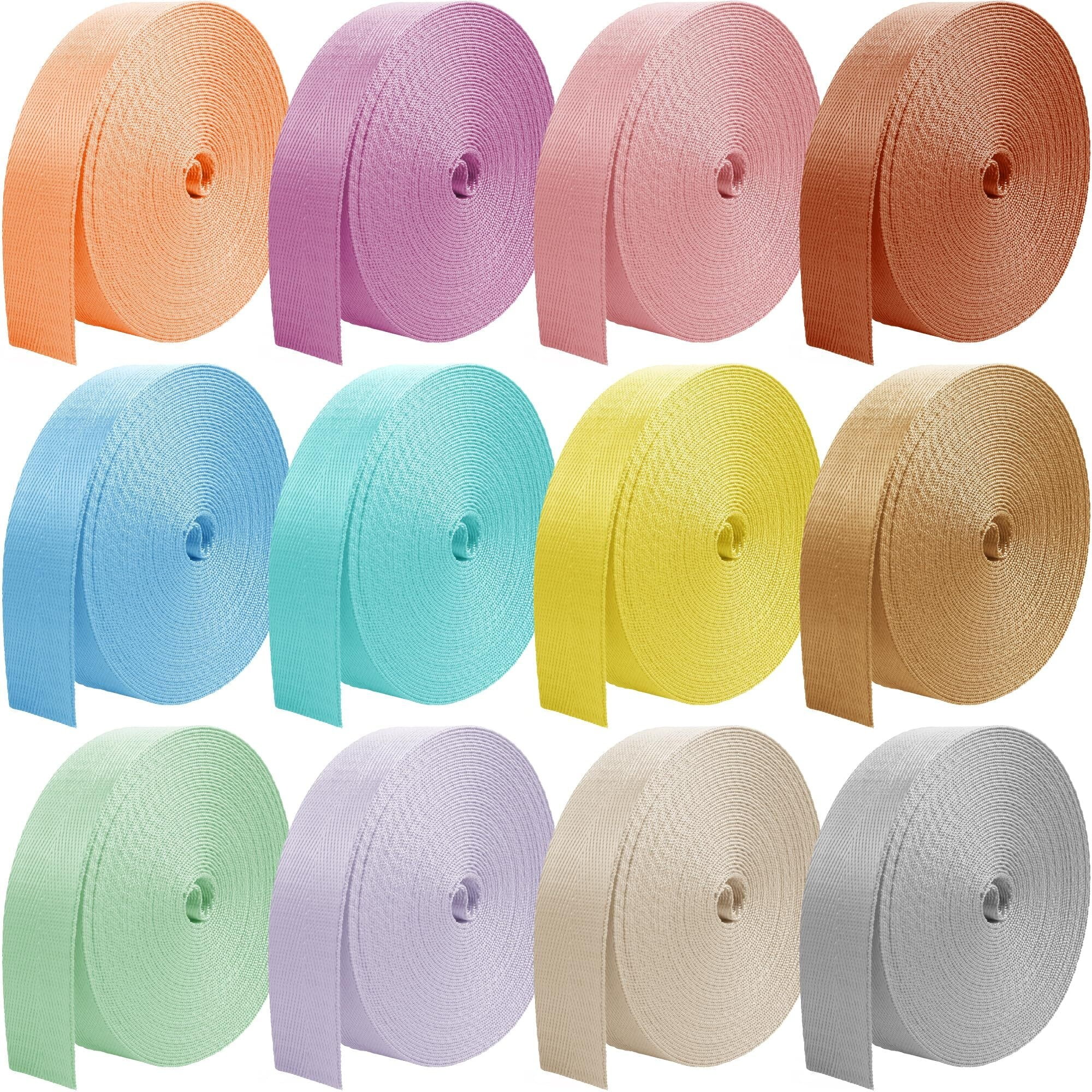 12 Rolls Polypropylene Webbing Heavy Duty Webbing Strap Seatbelt ...