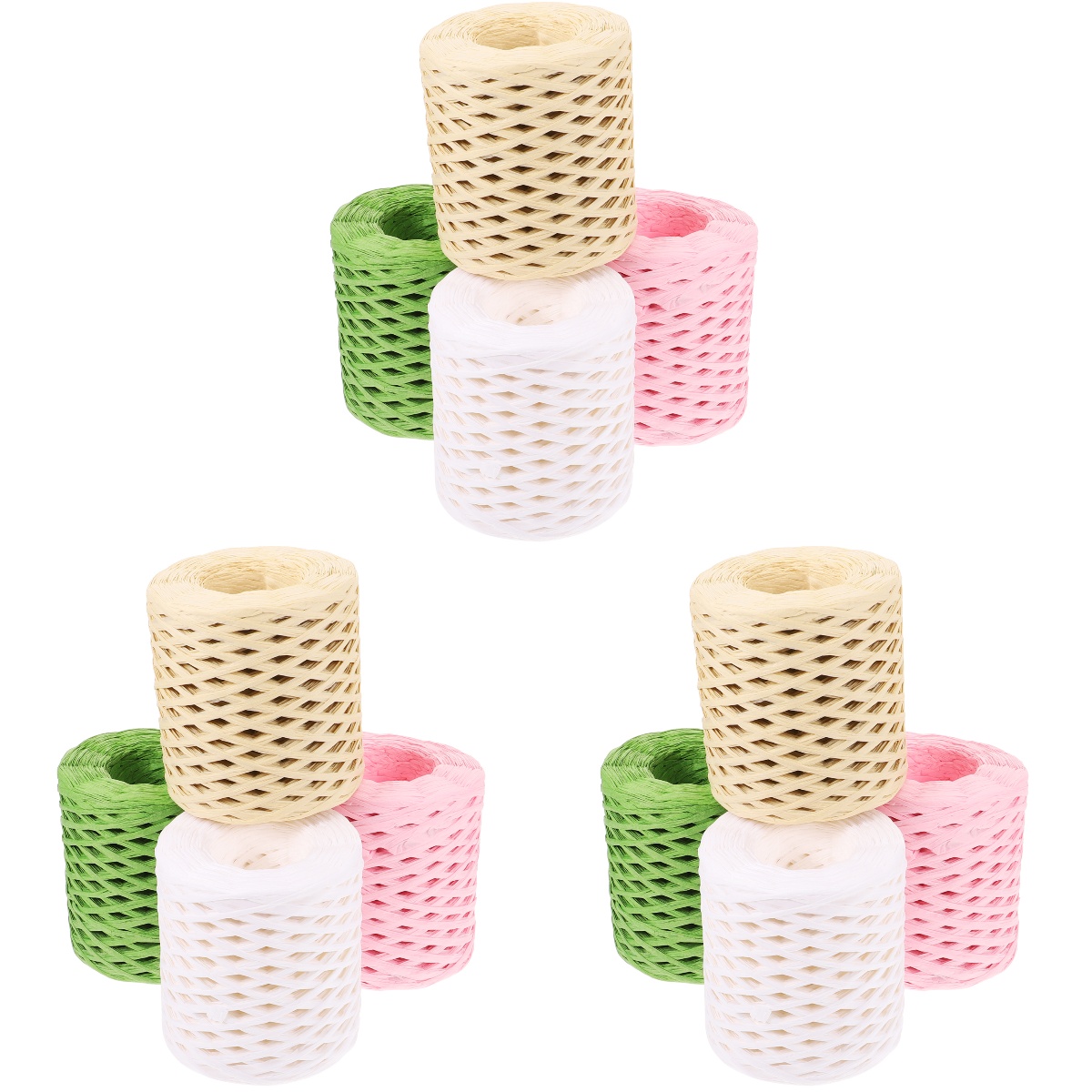 12 Rolls Raffia Ribbon Gift Wrapping Ribbon Present Diy Accessory ...