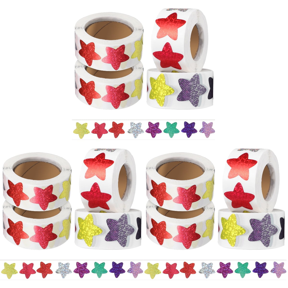 12 Rolls Star Stickers Kids Reward Encouragement Stickers Adhesive Star ...