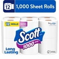12 Rolls Ultra Soft Toilet Paper, 1000 Sheets Each For Home & Office ...