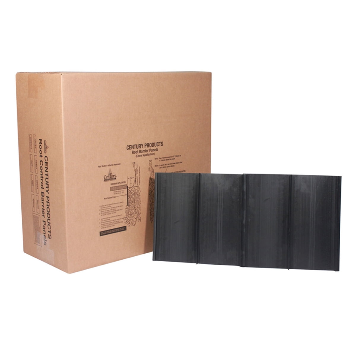 "Century's 12"" Root Barrier Panels, Polyethylene, 90 Degree Ribs (40 ...